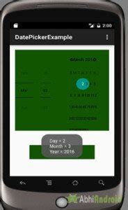 Datepicker Tutorial With Example In Android Studio Abhi Android