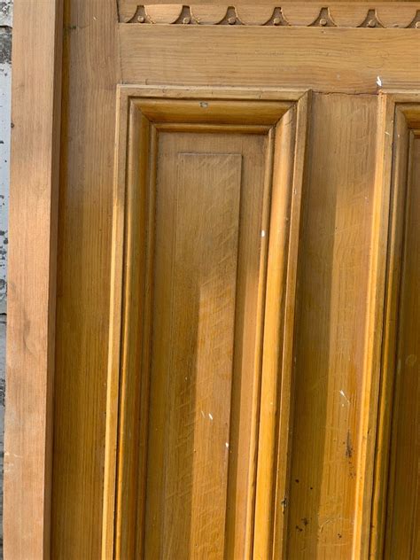 Proantic Art Deco Passage Door In Patinated Fir Xx Century