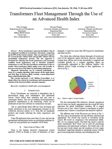 Transformers Fleet Management Through The Use Of An Advanced Health