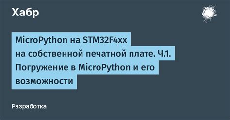 Micropython на Stm32f4xx на собственной печатной плате Ч1 Погружение