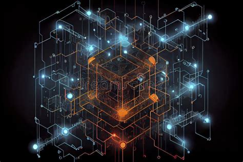 Blockchain Technology Featuring A Futuristic And Innovative Design Stock Illustration