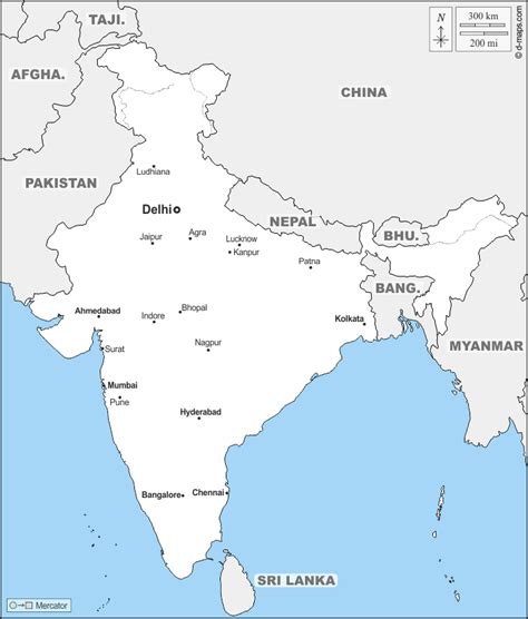 Political Map India Hd Blank Polvirgin