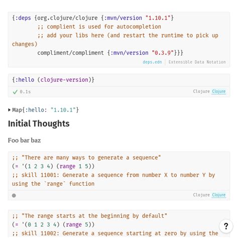 Clojure Koans 11 Lazy Sequences Notebook Nextjournal