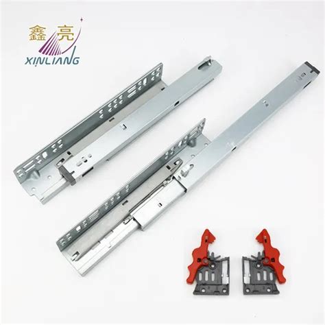 Fold Push To Open Hidden Telescopic Rails Soft Closing Undermount Concealed Drawer Slide With