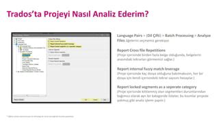 SDL Trados Studio Proje Analizi PDF