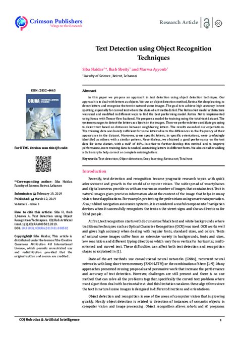Pdf Text Detection Using Object Recognitiontechniques