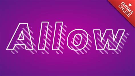 Allow Style Line Shadow Strip Text Effect Generator