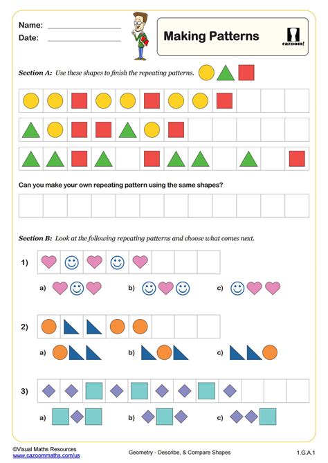 Pattern Worksheets Grade One