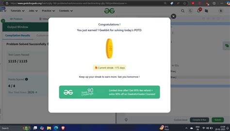 Shivang Gour On Linkedin Gfg160 Geekstreak2024 Codingjourney Dsa
