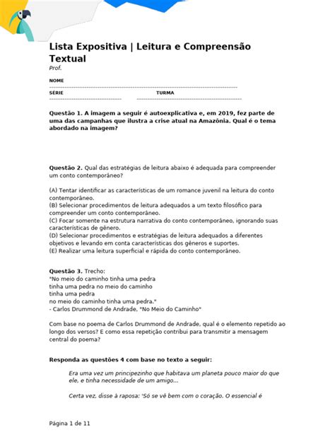 Leitura E Compreensão Textual Questões E Análises Pdf Tempo Science