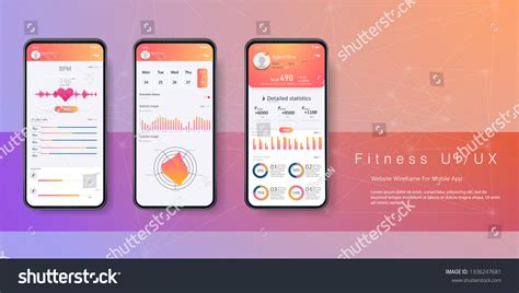 Different Ui Ux Gui Screens Fitness 库存矢量图（免版税）1336247681 Shutterstock