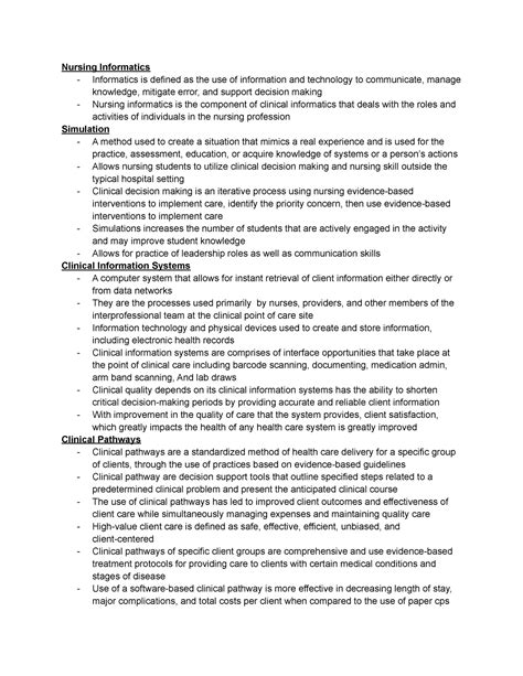 Ef Informatics Dr Williamss Class Lecture Notes Nursing Informatics Informatics Is