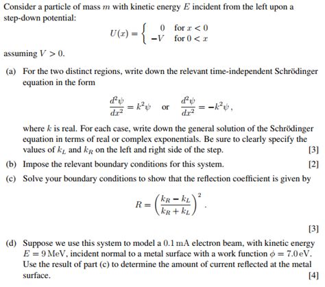 Solved Consider A Particle Of Mass M With Kinetic Energy E
