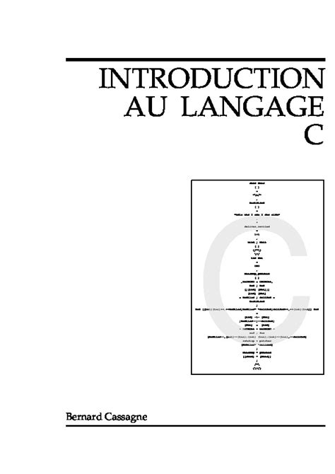introduction au langage c coursinfopdf