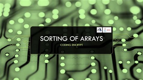 Sorting Of Arrays Java Youtube