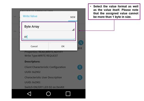 3 running the demonstration example — da1470x custom bluetooth le service