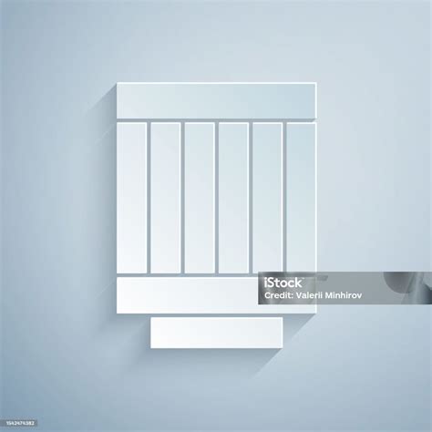 회색 배경에 격리 된 자동차 공기 필터 아이콘을 잘라 용지 자동차 수리 서비스 기호 종이 아트 스타일 벡터 3차원 형태에 대한 스톡 벡터 아트 및 기타 이미지 Istock