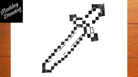 How To Draw Minecraft Sword Sword Drawing With Coloring Minecraft