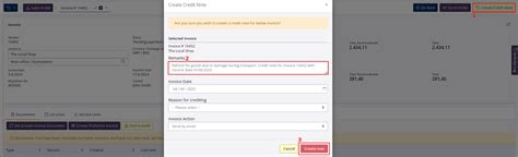 Create Credit Note For Goods That Are Not Returned Tracezilla