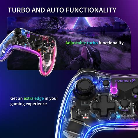 Fosmon Wireless Controller Gaming Controller With Rgb Lights For Switch Lite Oled And Android