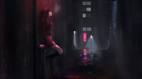 Anime Girl In Dark Alley Wallpaperhd Anime Wallpapers4k Wallpapers
