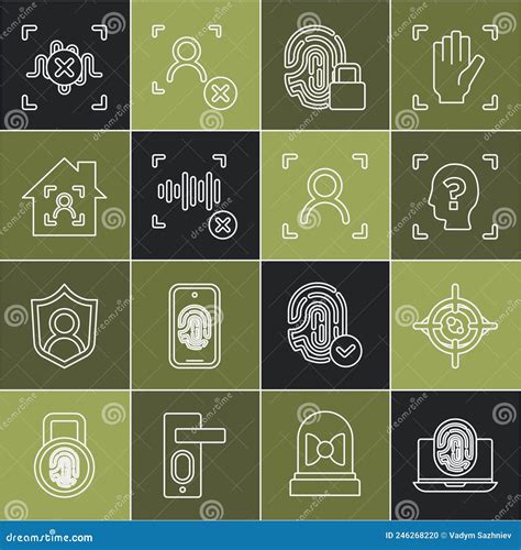 Set Line Laptop With Fingerprint Eye Scan Face Recognition