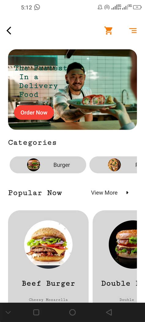 a food delivery app with flutter