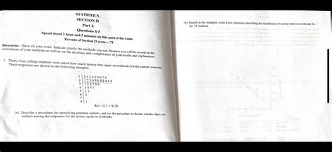 Section Ii Part A B Based On The Stemplot Write A