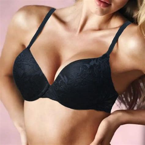 Women Sexy Underwire Padded Push Up Embroidery Lace Bra 32 34 36 38 40