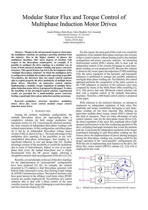 Pdf Modular Stator Flux And Torque Control Of Multiphase Induction