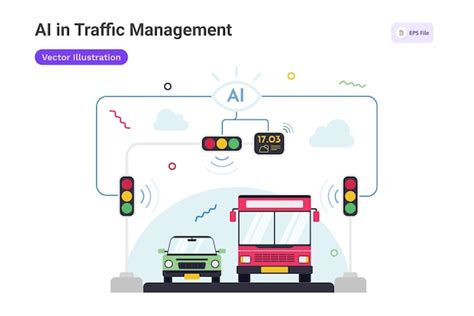 Premium Vector Ai In Traffic Management Illustration