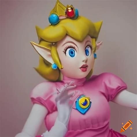 Princess Peach And Link With A Bouquet In A Colorful Garden Wedding