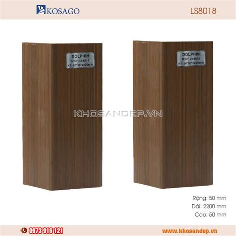 Thanh Nẹp Ls8018 50x50x2200mm Màu Nâu Tối