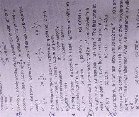 The Distance Travelled By A Particle Is Proportional To The Square Of Tim
