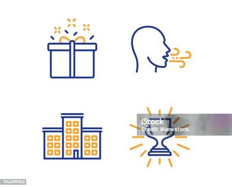 회사 특별 한 제안 및 호흡 운동 아이콘을 설정 합니다 트로피 기호입니다 건물 배달 상자 호흡 벡터 Championship에 대한 스톡 벡터 아트 및 기타 이미지 Istock