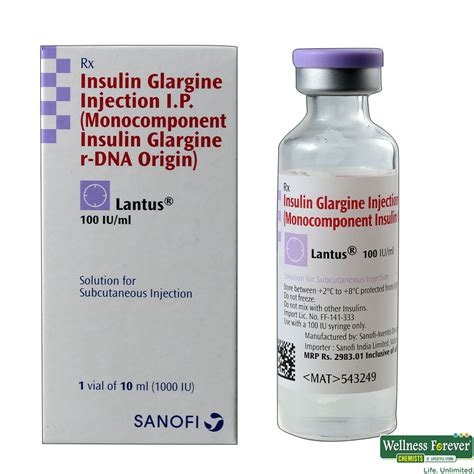 Buy Lantus 100iu Injection 10 Ml Vial Online At Best Prices Wellness Forever