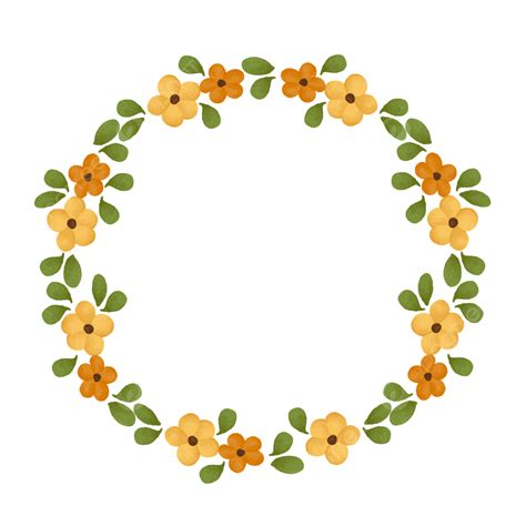 노란 꽃 화 환 화관 꽃 테두리 꽃 Png 일러스트 및 Psd 이미지 무료 다운로드 Pngtree