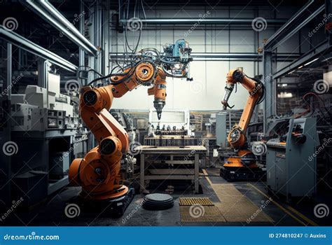 Robotic Assembly Product In Factory Automation Industry Created With Generative Ai Technology