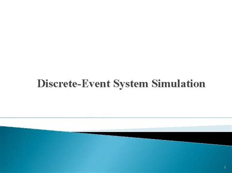 DiscreteEvent System Simulation Model Of A System