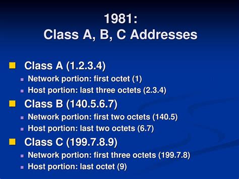 Binary Lesson 4 Classful Ip Addresses Ppt Download