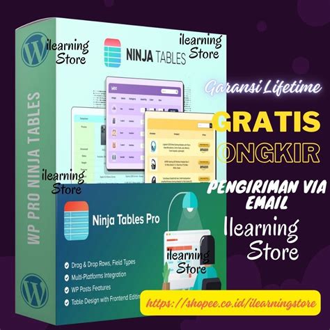 Jual Wp36 Wordpress Plugin Proninjatablespro 100 Gpl Dan Lifetime Access Shopee Indonesia