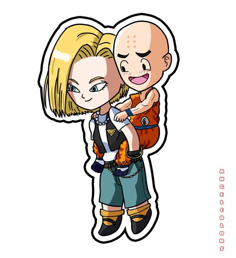 Krillin X Android 18 Sticker Fanart By Angelcolors28 On Deviantart