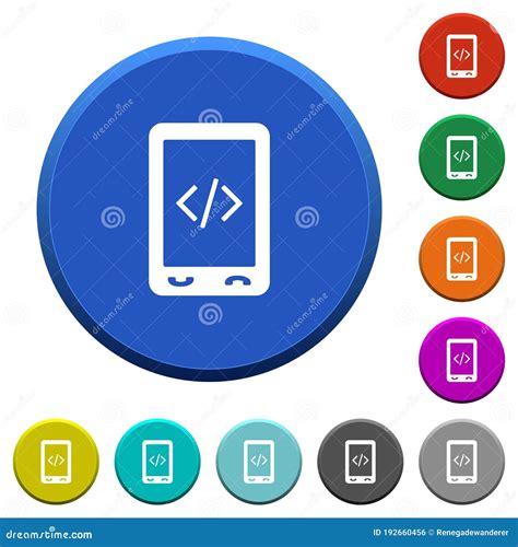 Mobile Scripting Beveled Buttons Stock Vector Illustration Of Margin