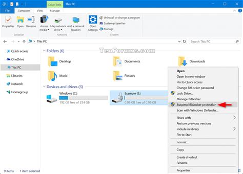 Add Suspend Bitlocker Protection To Context Menu In Windows Tutorials