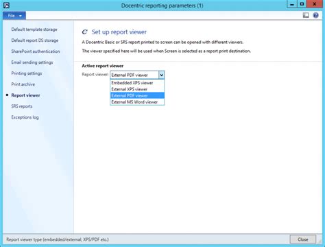 How To Set Up Reporting Parameters Docentric Ax