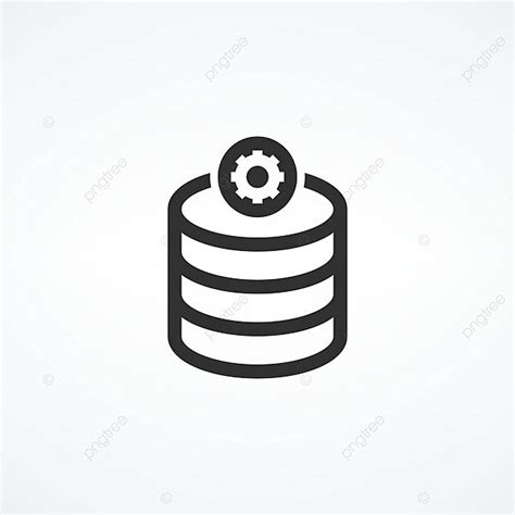 Iconic Network Server Database Concept With Interconnected Gears Vector Illustration On A White