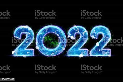 어두운 배경에 파란색 홀로그램 번호 2022 새해 복 많이 받으세요 현대 디자인 템플릿 사이트에 대한 헤더 포스터 새해 카드 전단지 3d 일러스트레이션 3d 렌더링 0명에