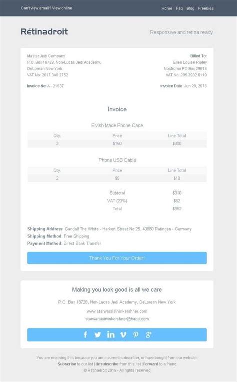 Html Invoice Templates Invoice Template Ideas Regarding Invoice Email