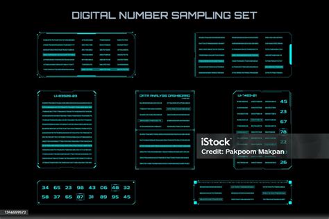 Hud Futuristic Technology Encoding Data Sampling Simulation Vector Set