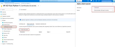build a python azure function to connect with sharepoint online via